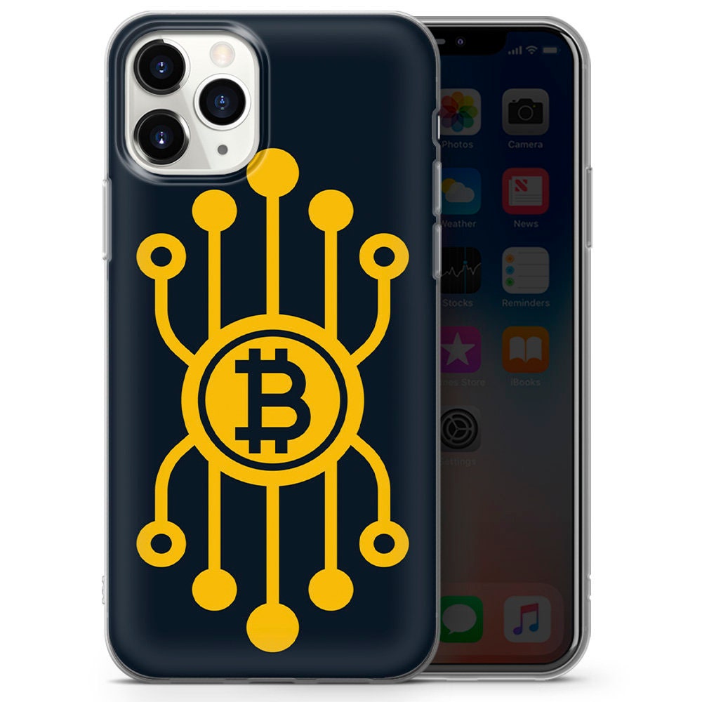 Dark Bitcoin Cryptocurrency Phone Case Fits for iPhone SE, 6, 7, 8, XS ...