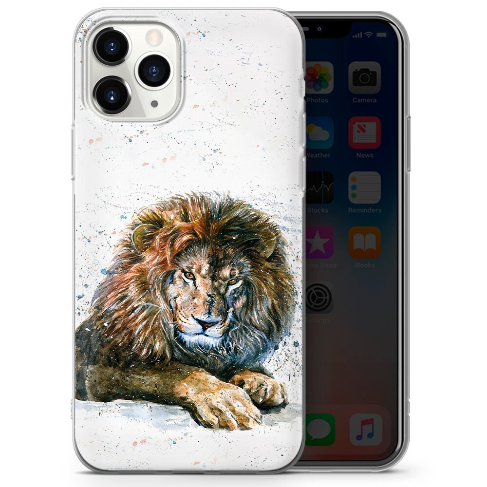 Painted Lion Phone Case Fits for iPhone SE, 6, 7, 8+, XS, XR, 11, 12 ...