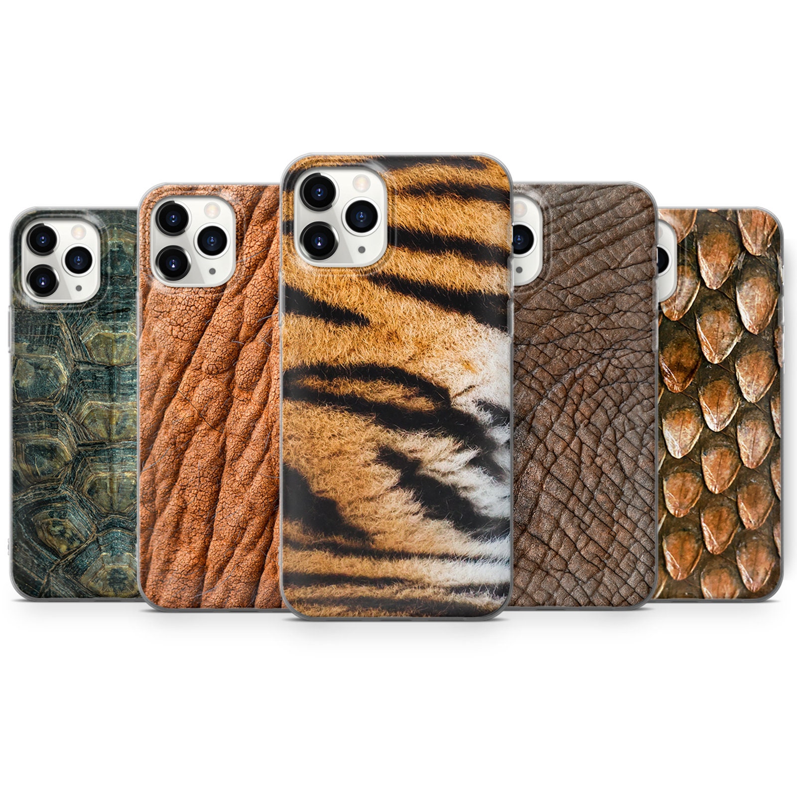 Elephant Tiger Turtle Snake Skin Phone Case Fits for iPhone SE, 6, 7, 8 ...