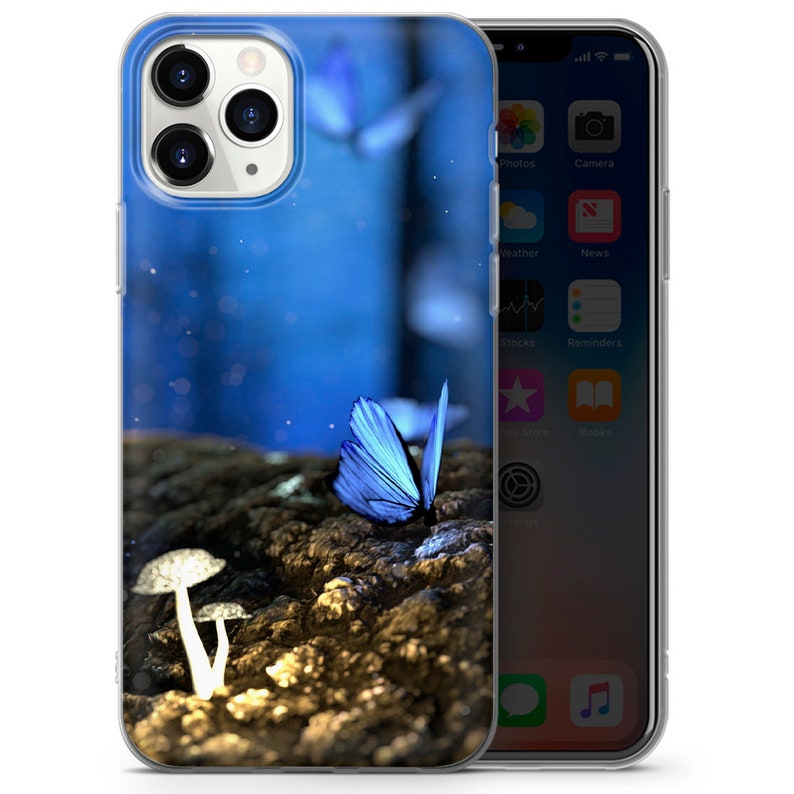 Blue Butterfly Phone Case Fits for iPhone SE, 6, 7, 8+, XS, XR, 11, 12 ...