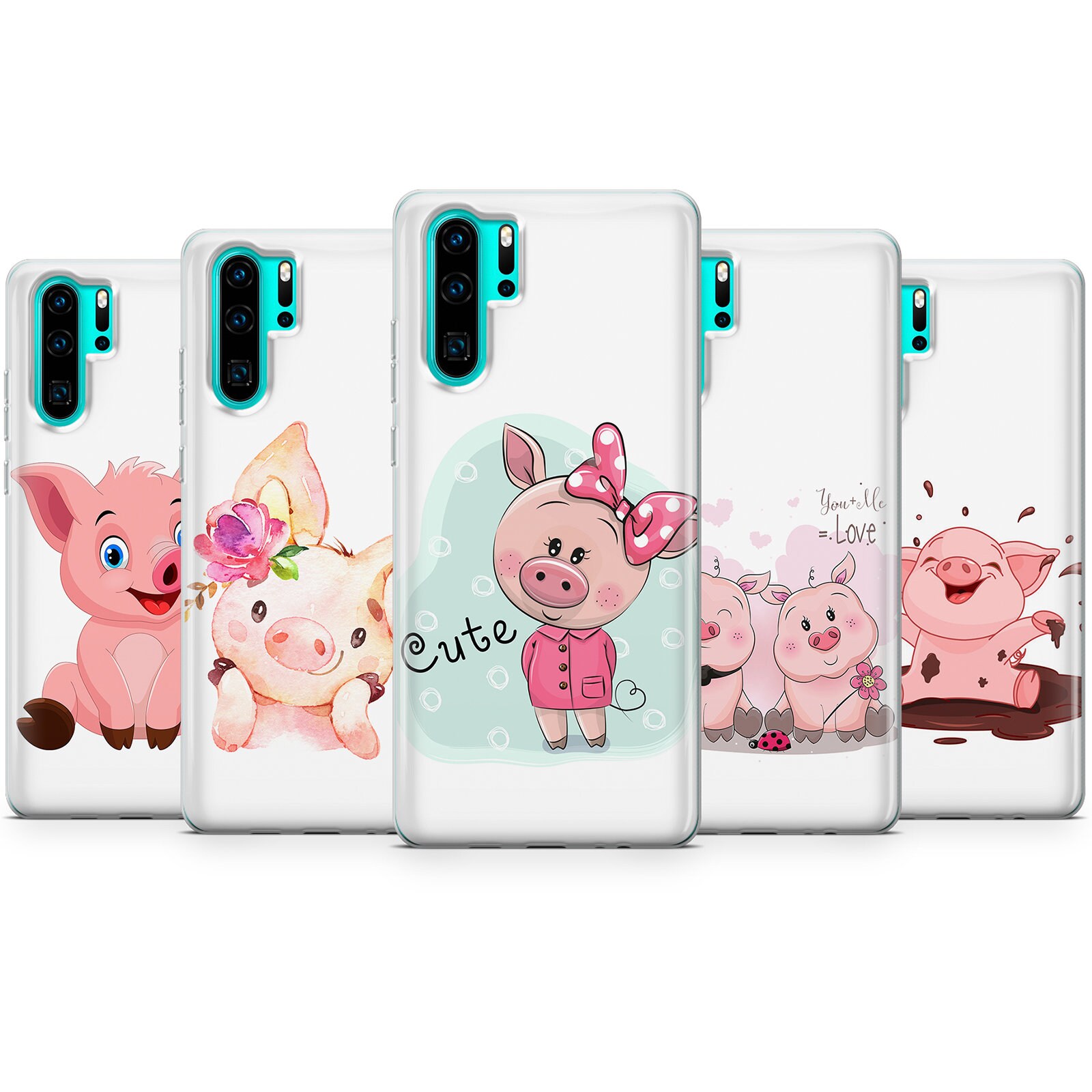Cute Piggy Pig Phone Case Fits for iPhone SE, 6, 7, 8+, XS, XR, 11, 12 ...