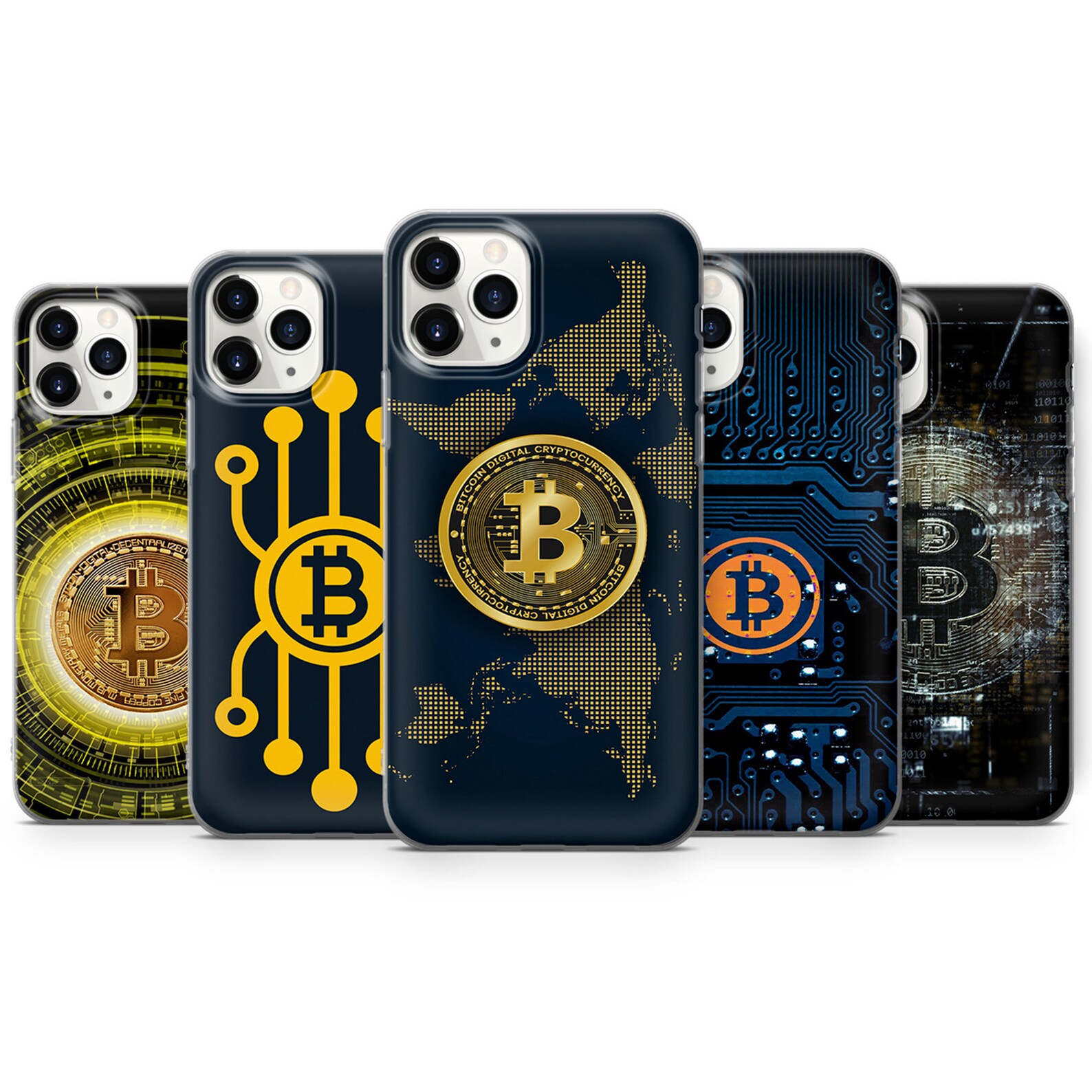 Dark Bitcoin Cryptocurrency Phone Case Fits for iPhone SE, 6, 7, 8, XS ...