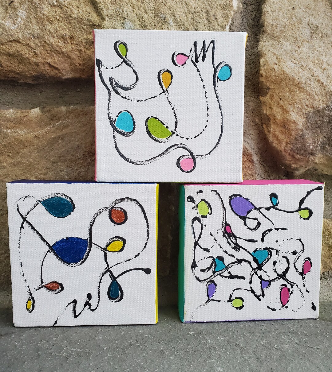 Original Mini Abstracts/ Single Line Art/ Original Wall Art/ - Etsy