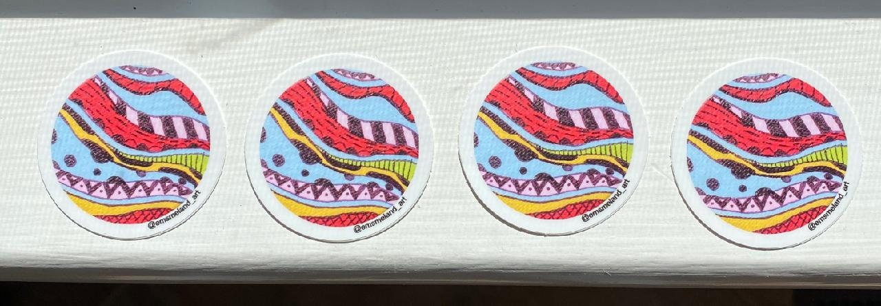Sticker/2 inches by 2 inches/Abstract Design/Stickers From | Etsy