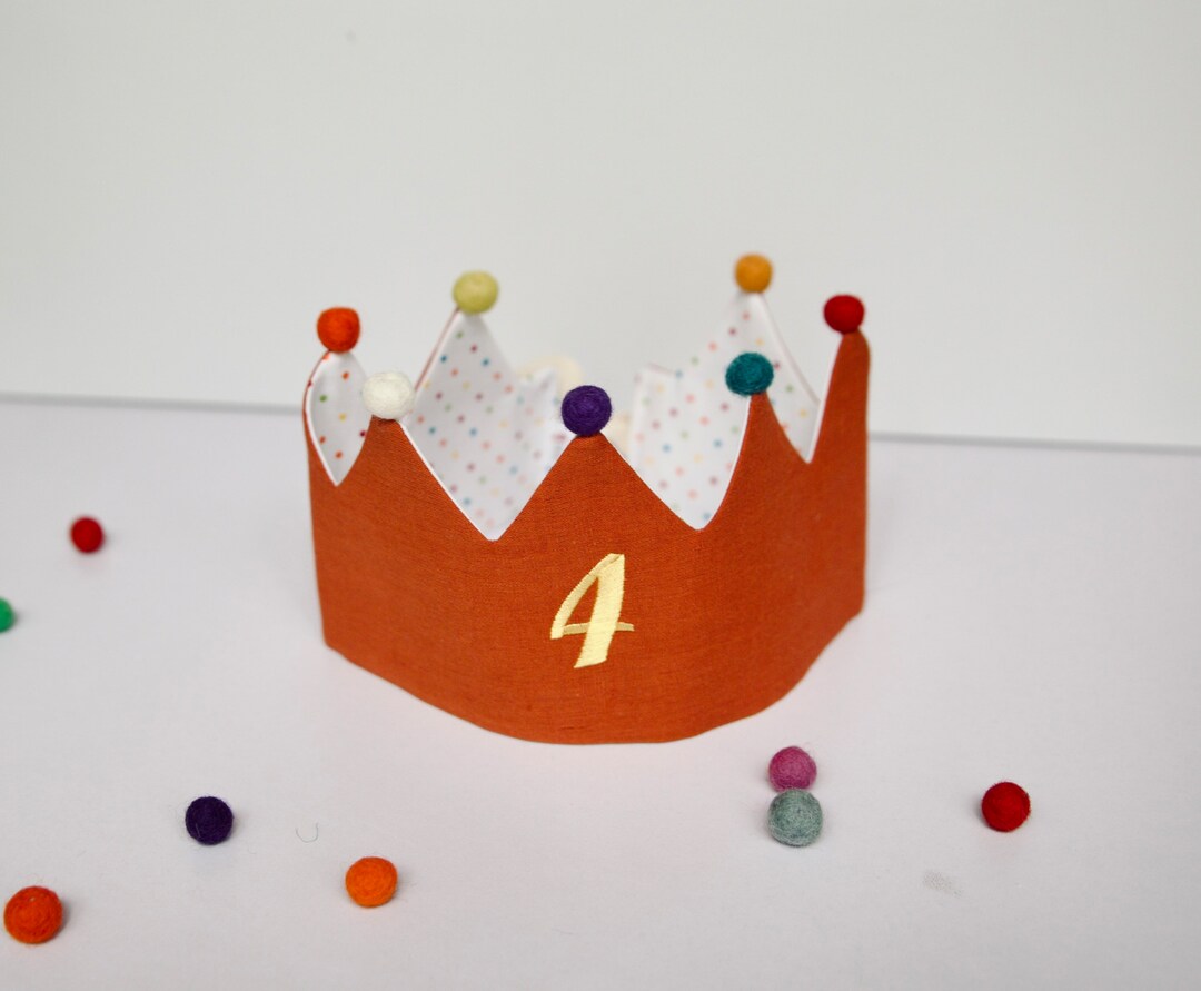 Pom-poms Birthday Crown, Party Crown, Birthday Gift, Birthday ...