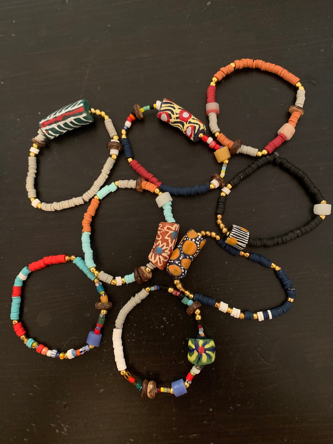 African Beaded Bracelets - Etsy