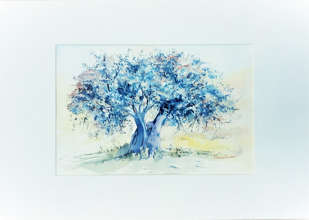Olive Tree Watercolor,olive Leaf Painting,holly Tree,olive Tree ...