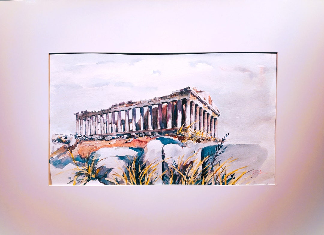 Acropolis Watercolor,parthenon Athens Greece,greek Art - Etsy