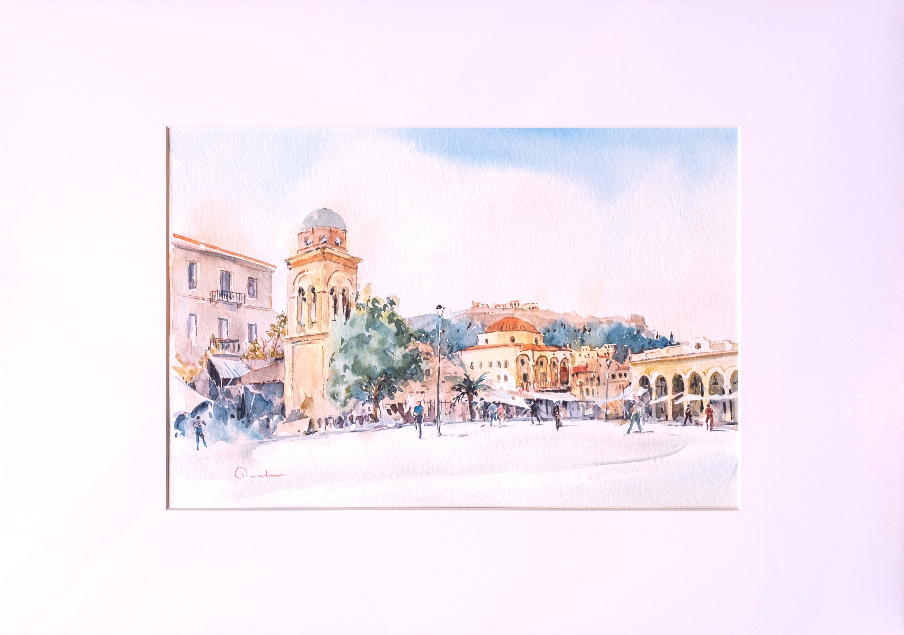Athens Plaka,watercolor Art,original Painting,plaka Market,greek Art ...
