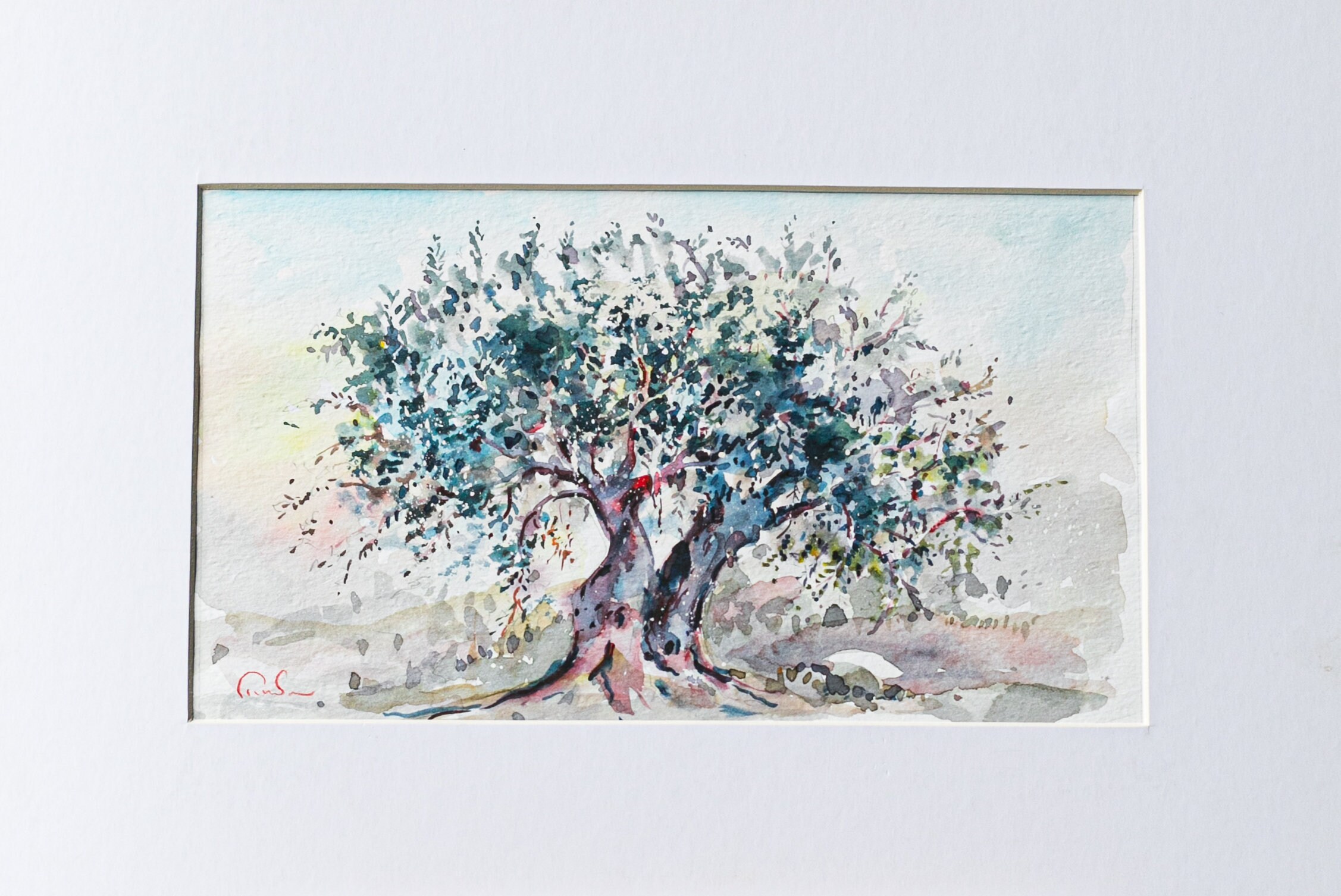 Olive Tree Watercolor,olive Leaf Painting,holly Tree,olive Tree ...