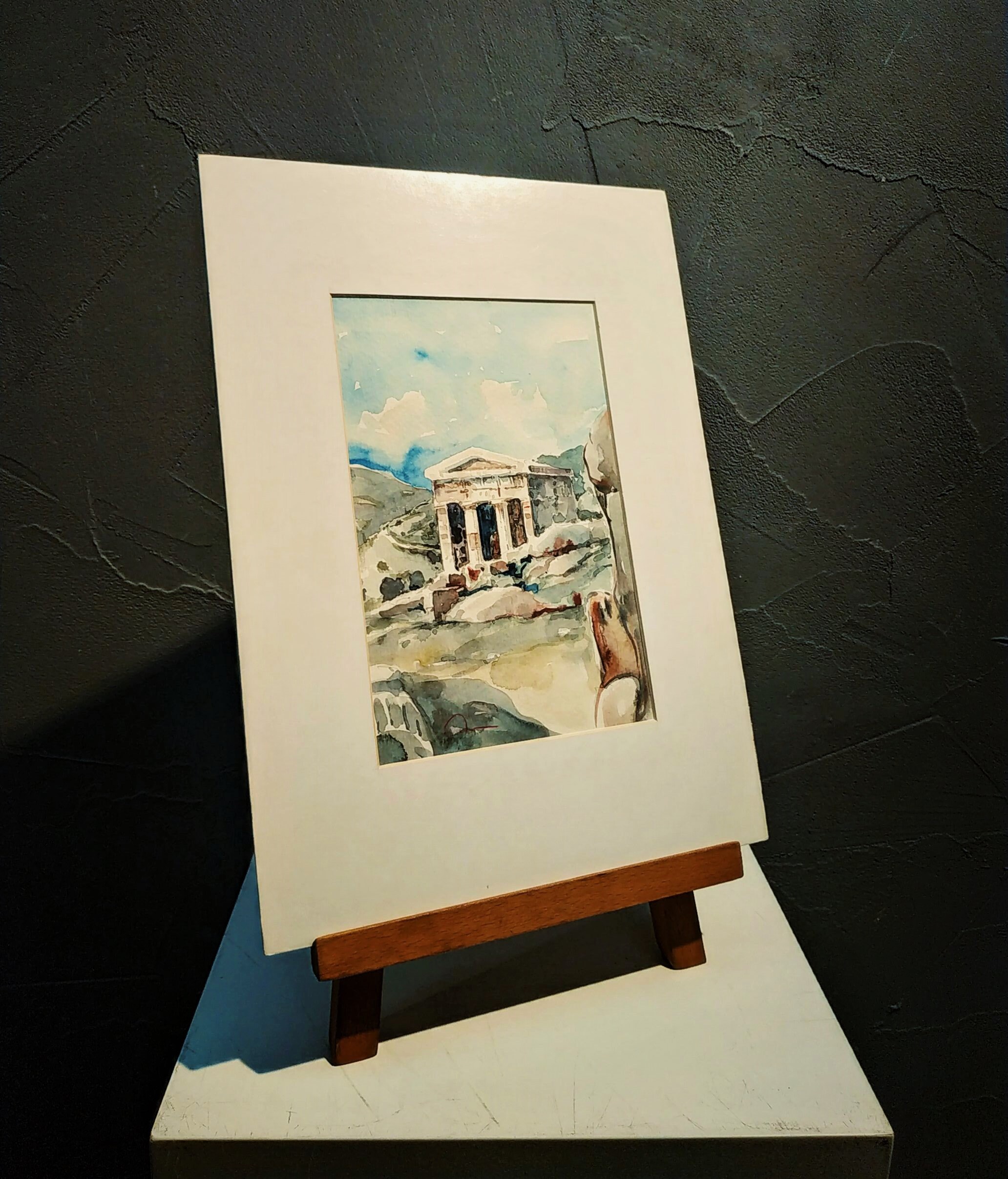 Greece Watercolor Painting, Temple of Delphi, Original Greek Painting ...