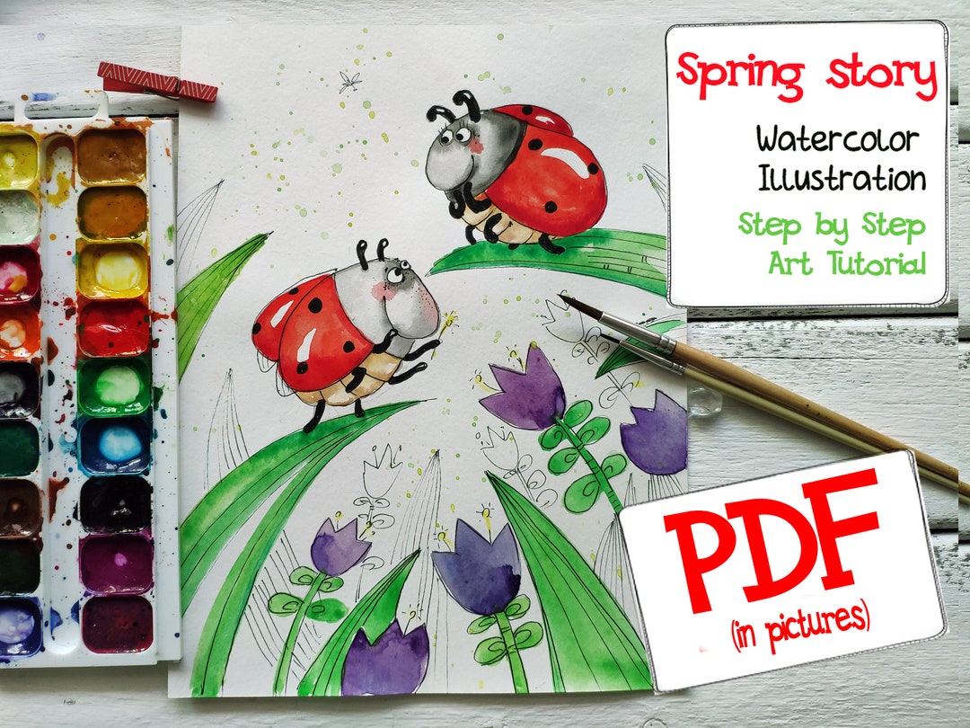 Create Your Own Drawing! PDF Tutorial "spring Story", Step by Step, Kid ...