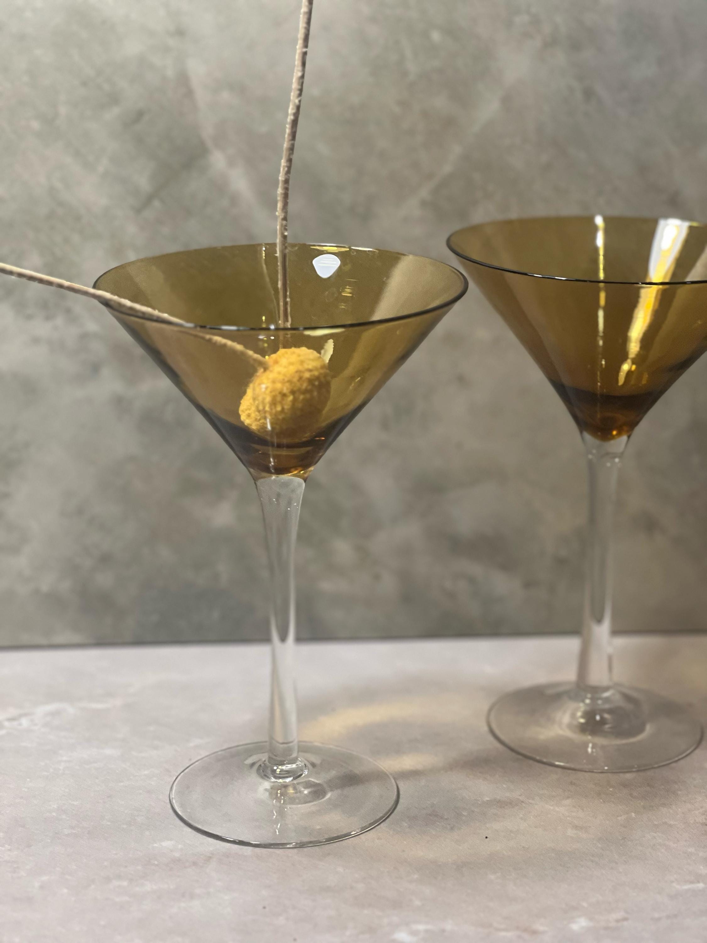 Vintage Midcentury Elegant Yellow Martini Glasses,retro ,drinking Set ...