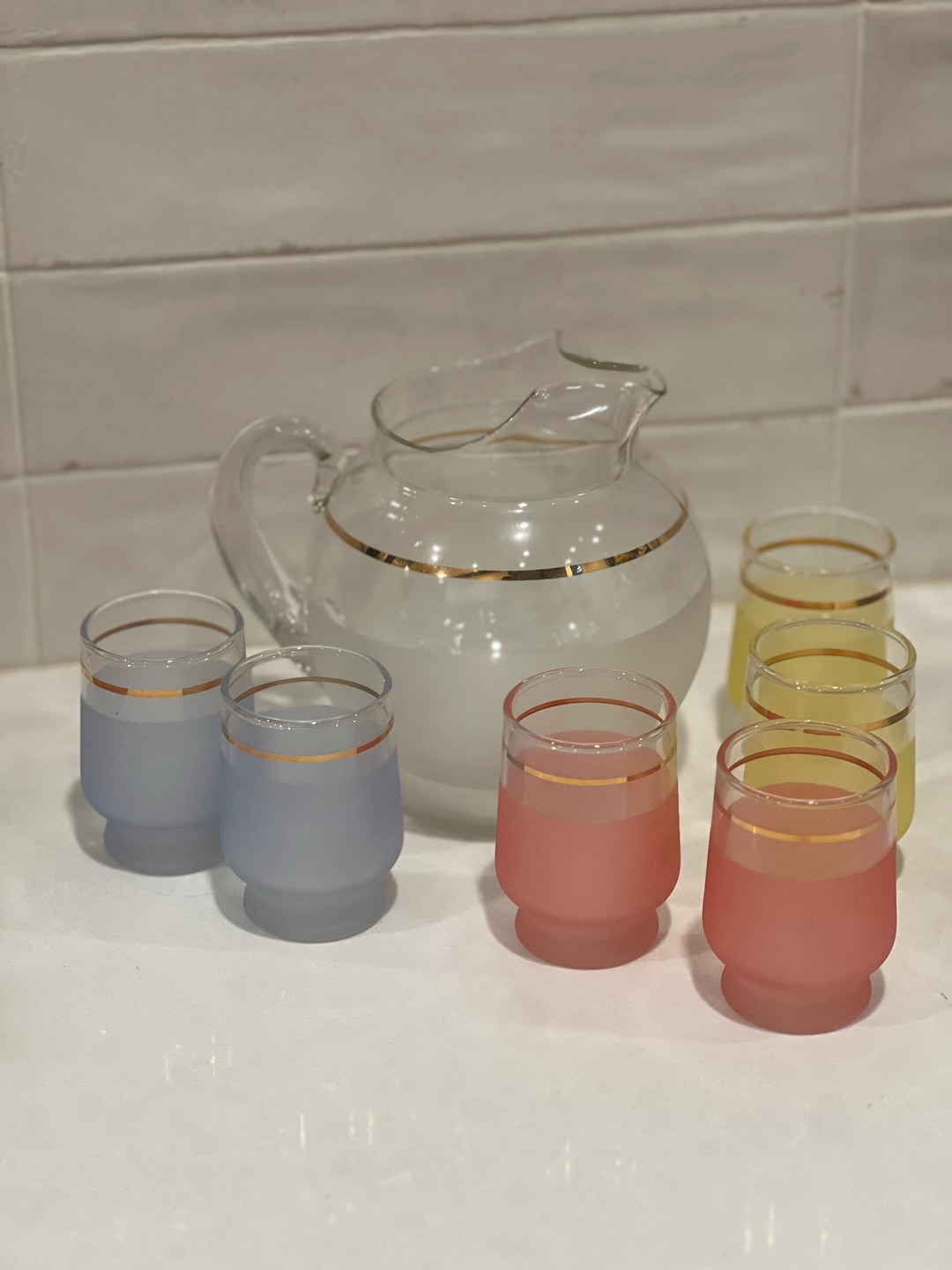 Midcentury 7 Piece Vintage Blendo Set Juice Water Cocktail Pitcher and ...
