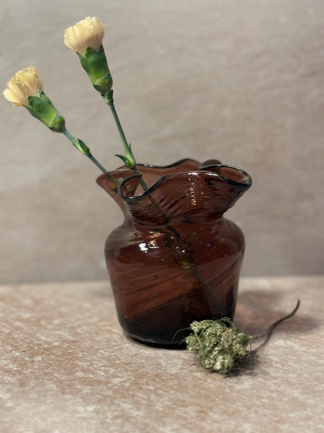 Vintage Funky Art Object Purple Vase, Hand Blown Glass, Home Decor ...