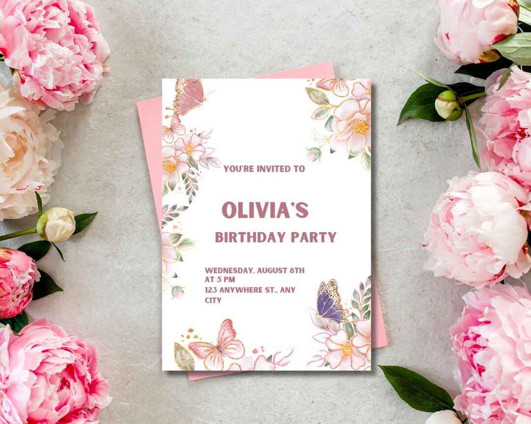 Editable Birthday Invitation Card , Birthday Invites, Editable Birthday ...