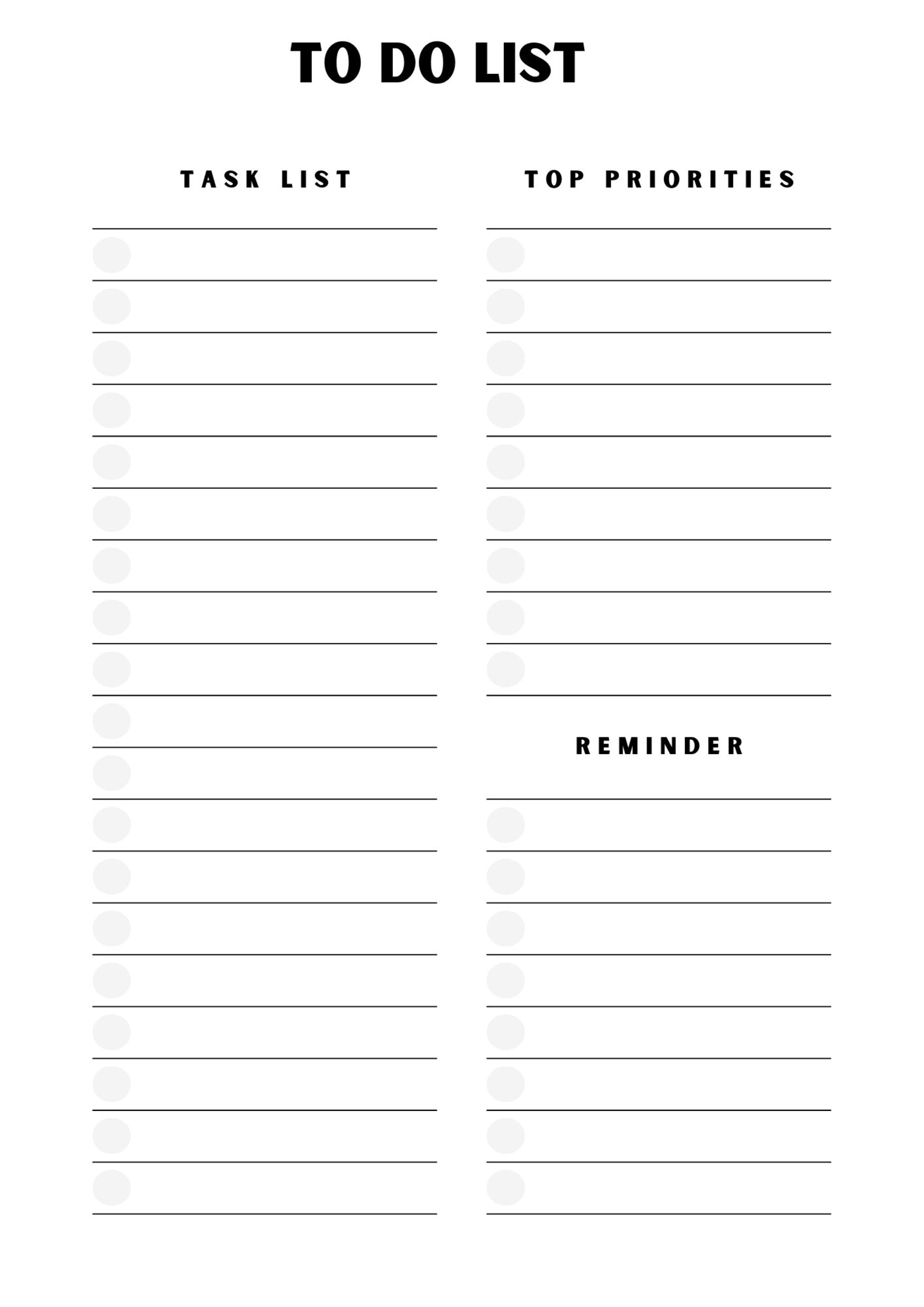 To Do List Printable I Simple Tasks List Template I Productivity ...