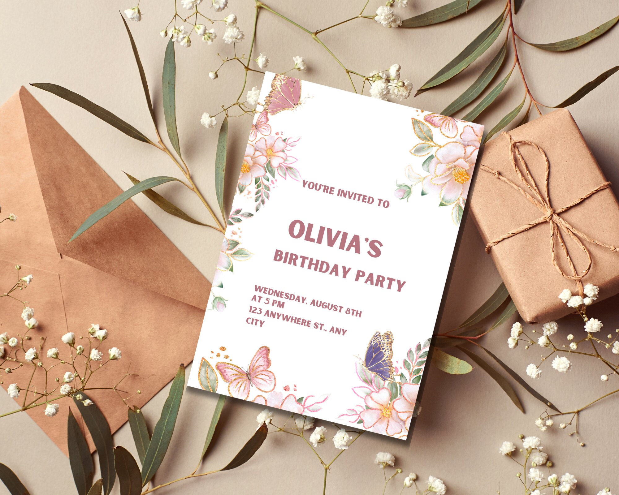 Editable Birthday Invitation Card , Birthday Invites, Editable Birthday ...