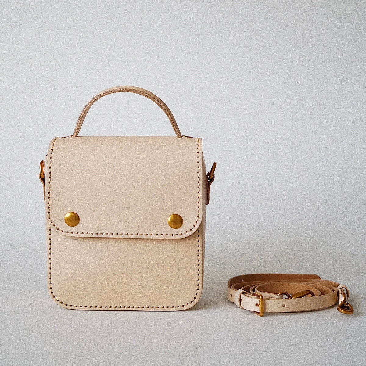 Handmade Leather Crossbody Box Bag - Etsy