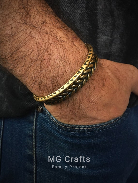 Buy Nugold Money Bracelet Heavy Viking Arm Ring Nordic Torc Solid Copper Norce Bangle Men s Heavy Cuff Golden Look Cuff Bracelet Viking Bracelet Online in India Etsy