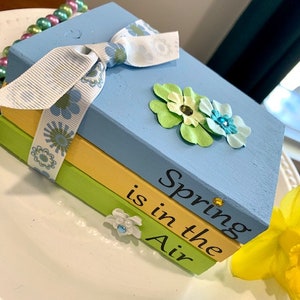 Spring Tiered Tray Decor, Mini Wood Book Stack, Farmhouse Home ...