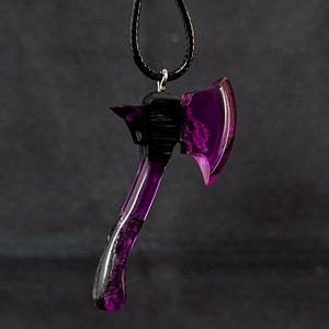 Purple Axe Necklace, Pink Axe Pendant, Axe Jewelery, Gift for Her, Axe ...