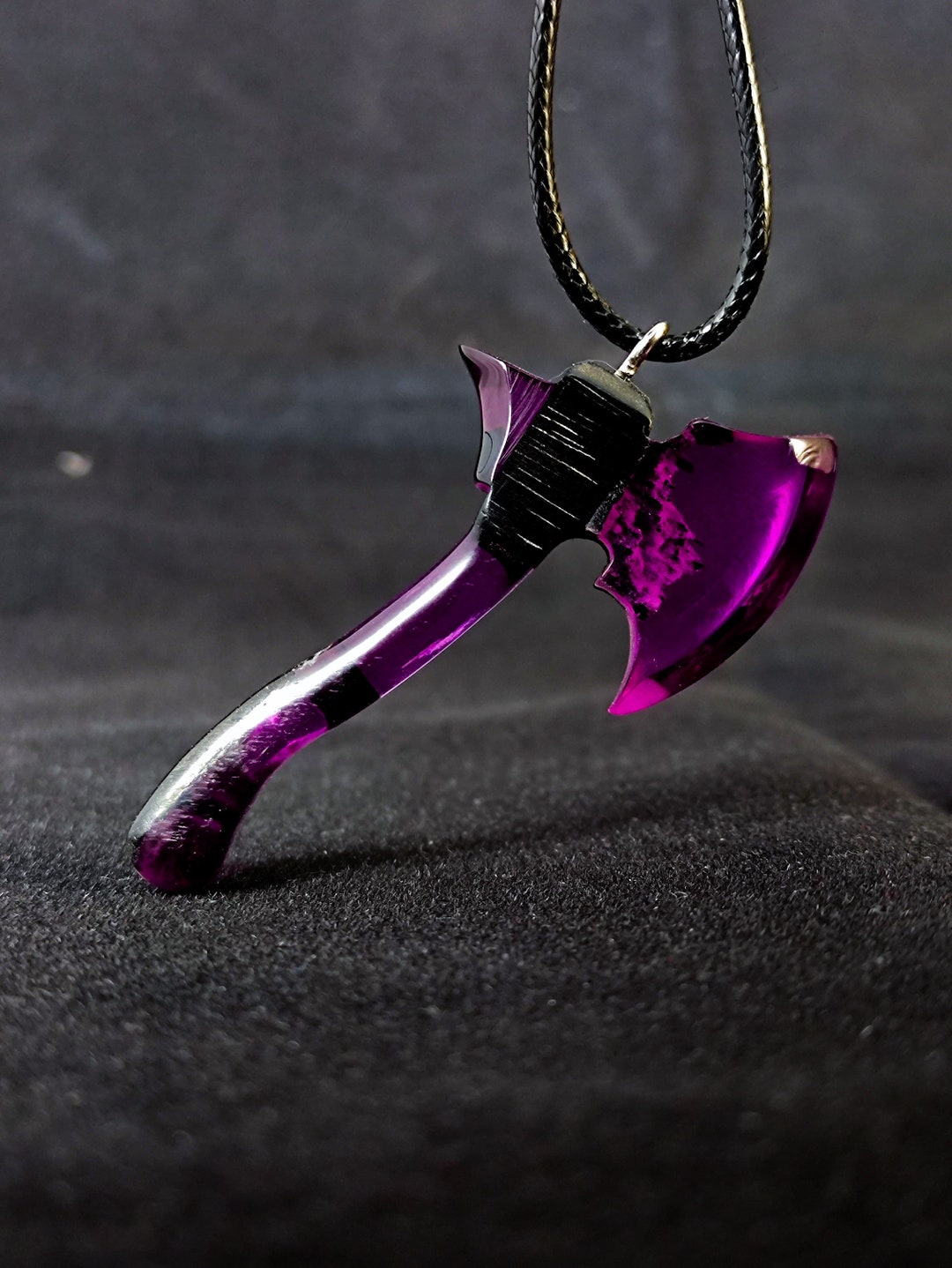 Purple Axe Necklace, Pink Axe Pendant, Axe Jewelery, Gift for Her, Axe ...