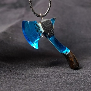 Axe Necklace, Handmade Jewelry, for Women and Men, Wood Resin Pendant ...