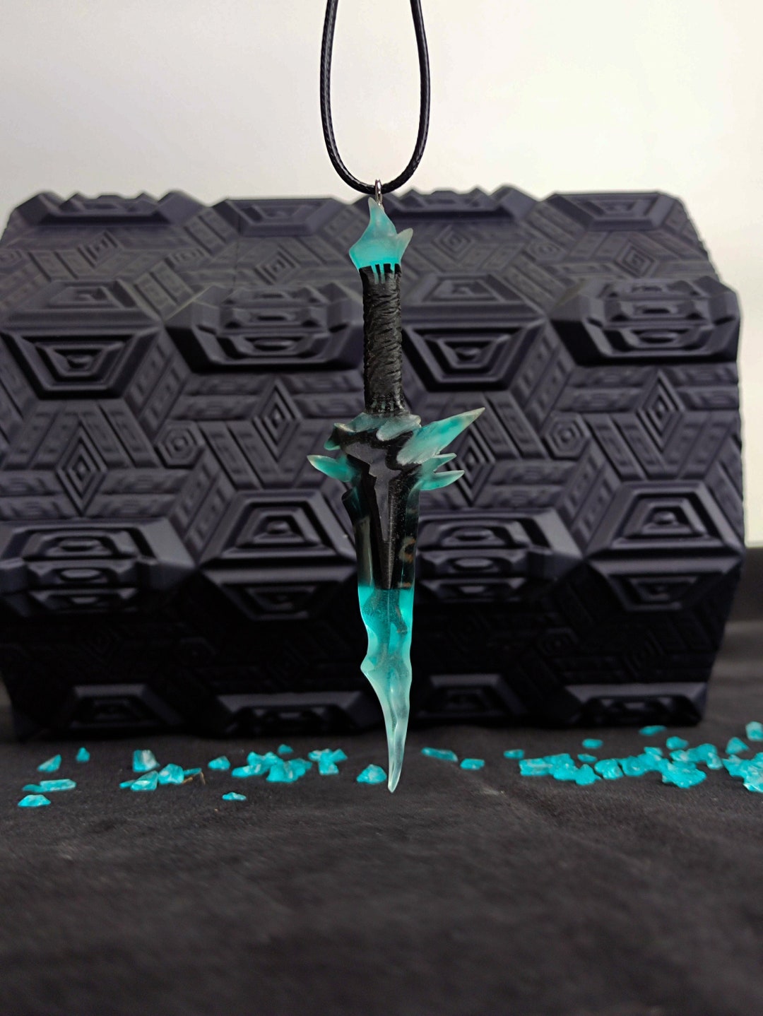 Frozen Soul Sword Pendant, Glowing Wooden Resin Handmade Sword - Etsy