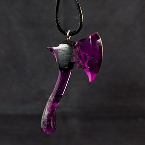 Purple Axe Necklace, Pink Axe Pendant, Axe Jewelery, Gift for Her, Axe ...