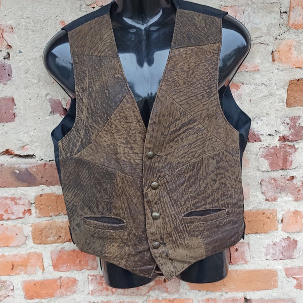 70s Leather Vest Men - Etsy