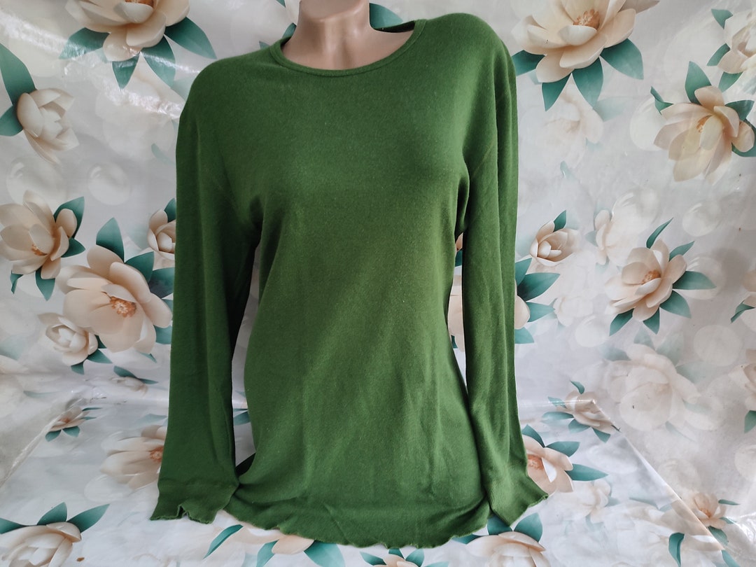 90s Vintage Germany Women's Green Sweater/pullover Long Sleeve Size M-L ...