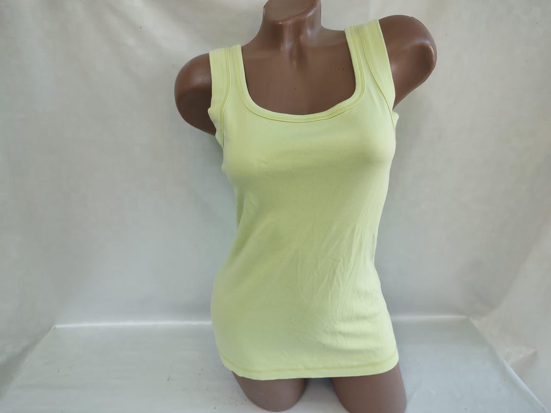 90s Vintage Cotton Womens Neon Lime Tank Top. Size S-M. - Etsy