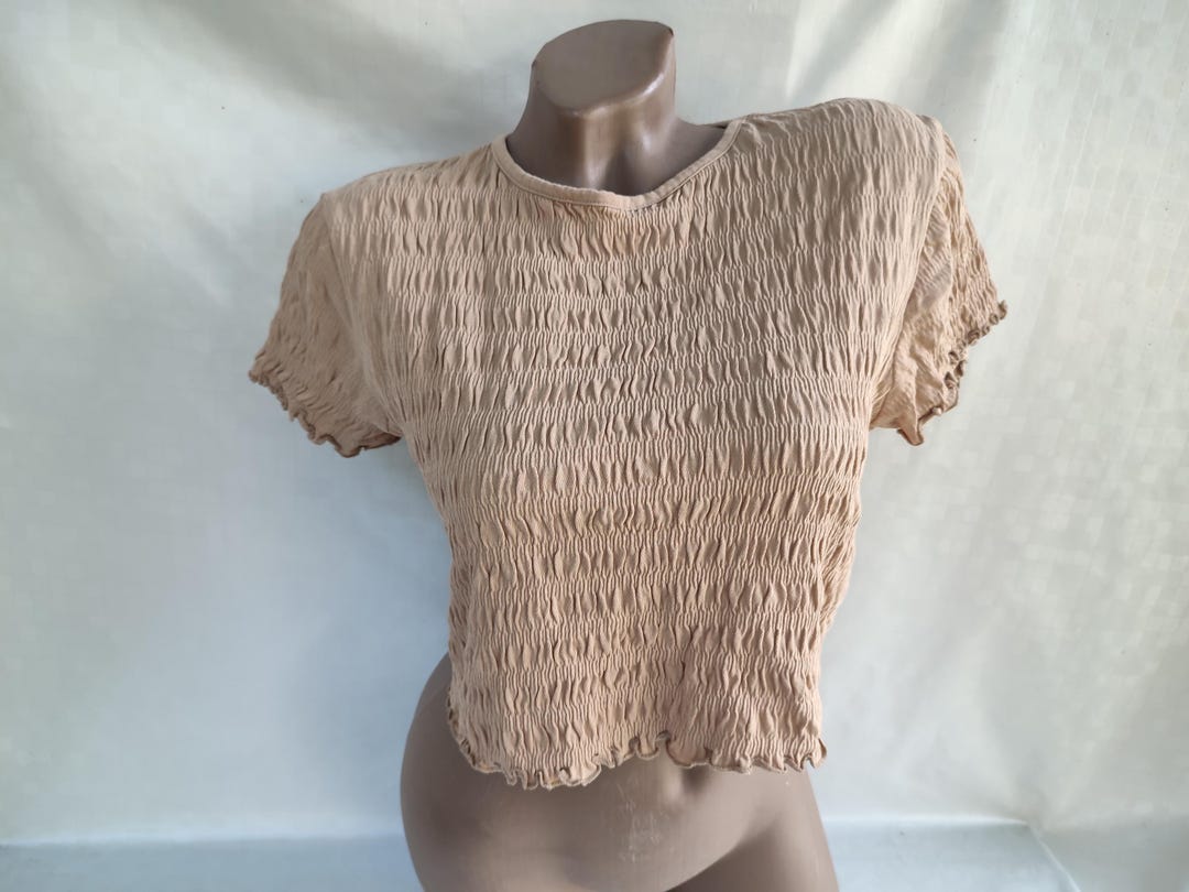 90s Vintage Womens Cream Crop Top Reaper Short Sleeve. Size S-M. - Etsy ...