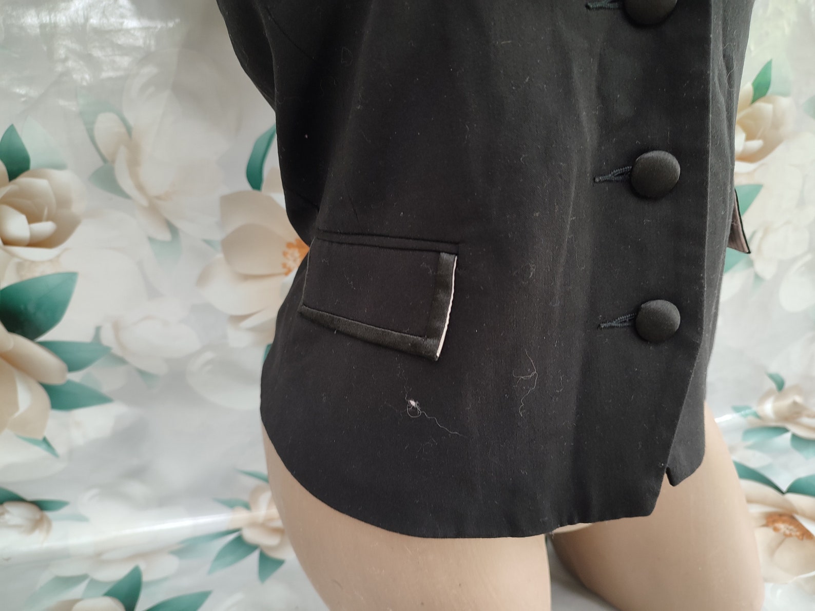 90s Vintage Womens Black Formal Vest Open Neck Button Down. Size XS-S ...