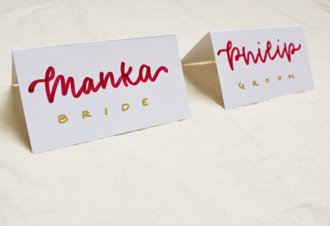 Personalized Handwritten Calligraphy Place Cards - Etsy