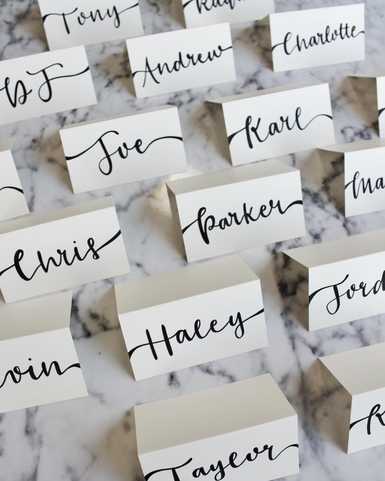 Personalized Handwritten Calligraphy Folded Place Cards - Etsy