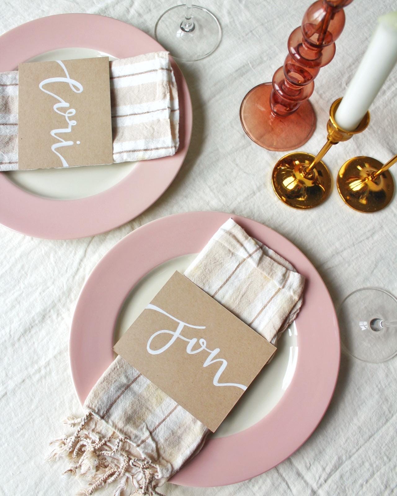 Personalized Handwritten Calligraphy Flat Place Cards - Etsy
