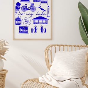 DIGITAL DOWNLOAD | Hand-drawn Spring Lake NJ Wall Art - Etsy
