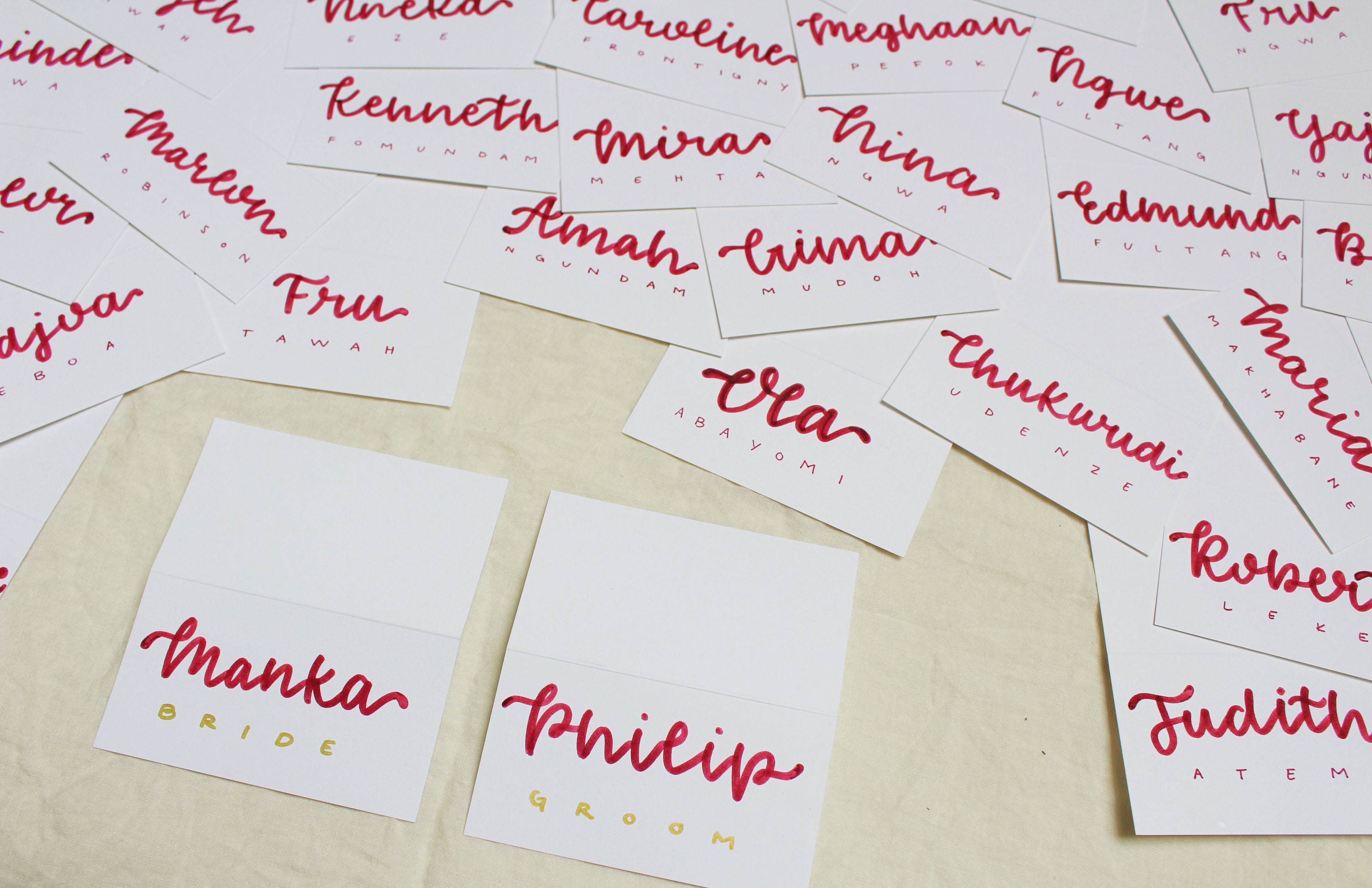 Personalized Handwritten Calligraphy Place Cards - Etsy