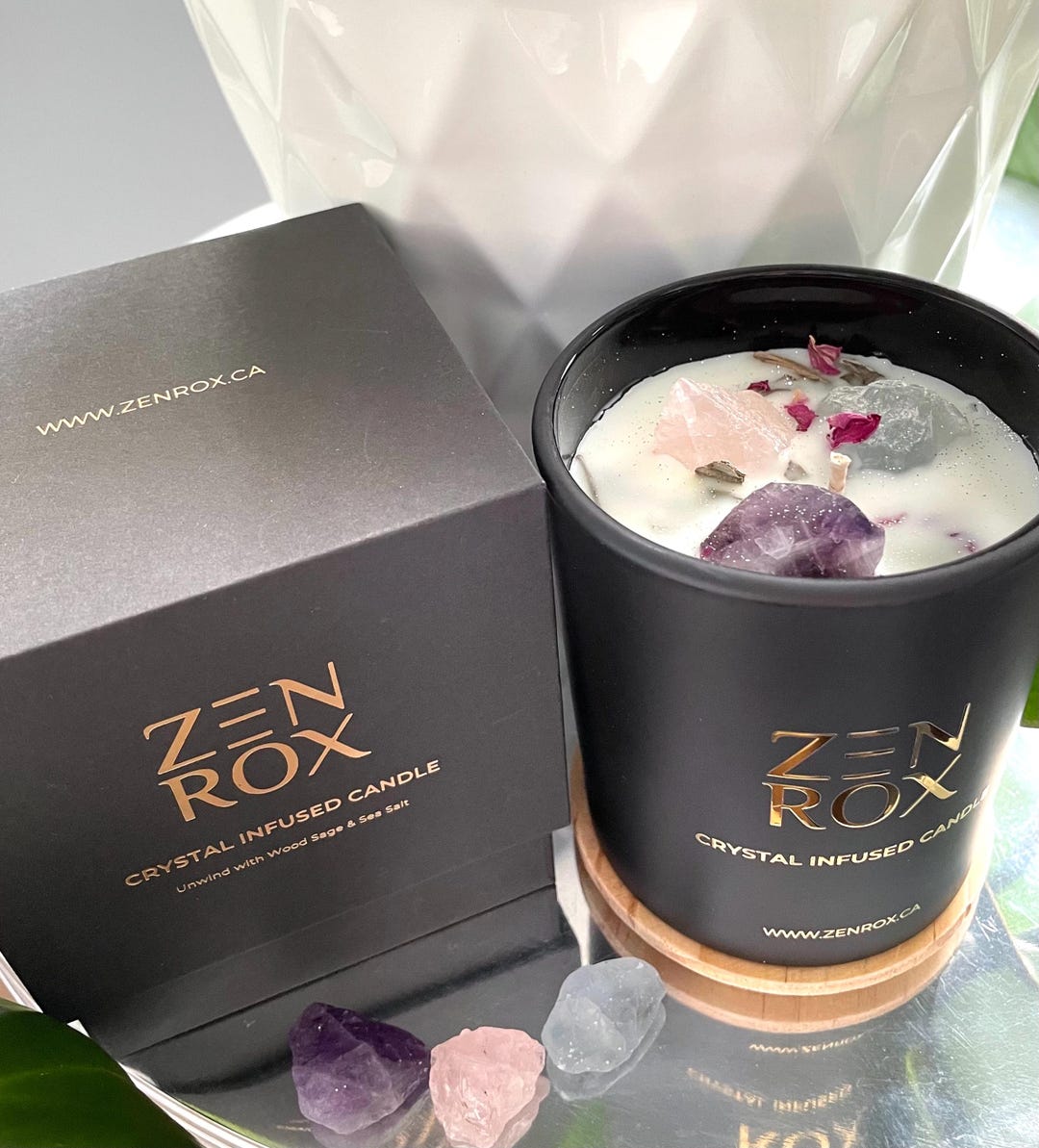 Crystal Energy Candle - Negative Energy Cleansing - Soy Aromatherapy ...