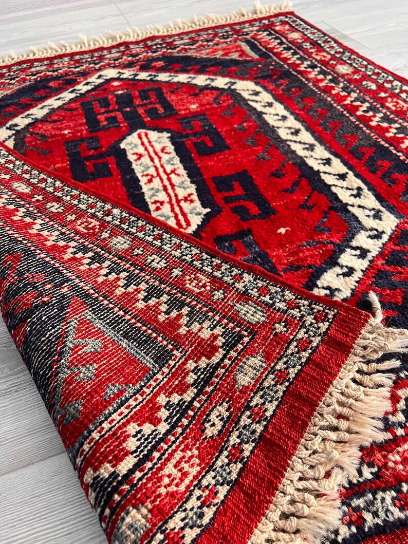 3X3 Ft Square Vintage Hand Knotted Turkish Accent/scatter/small Rug ...