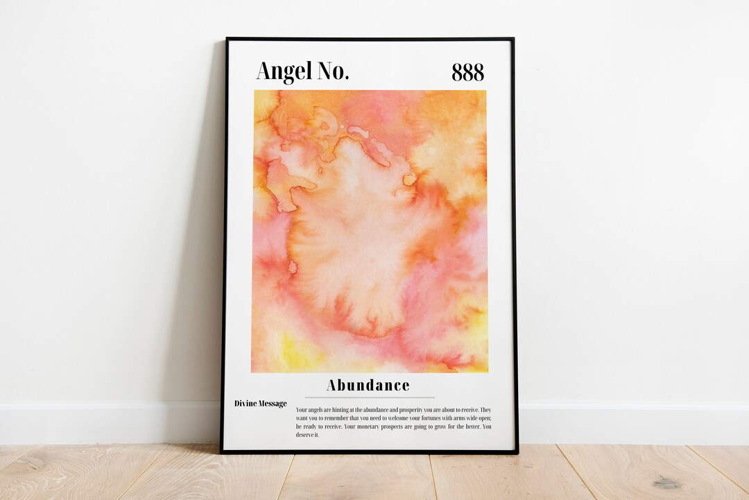 888 Angel Number Spiritual Print 888 Positive Aura Poster Manifestation ...
