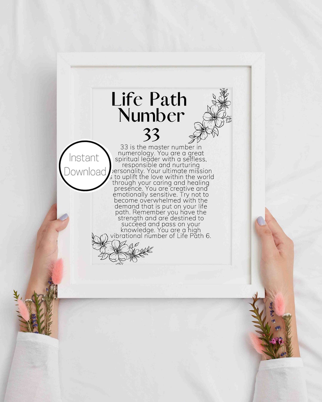 Life Path Number 33 Numerology Print Law of Attraction Mindfulness Gift ...