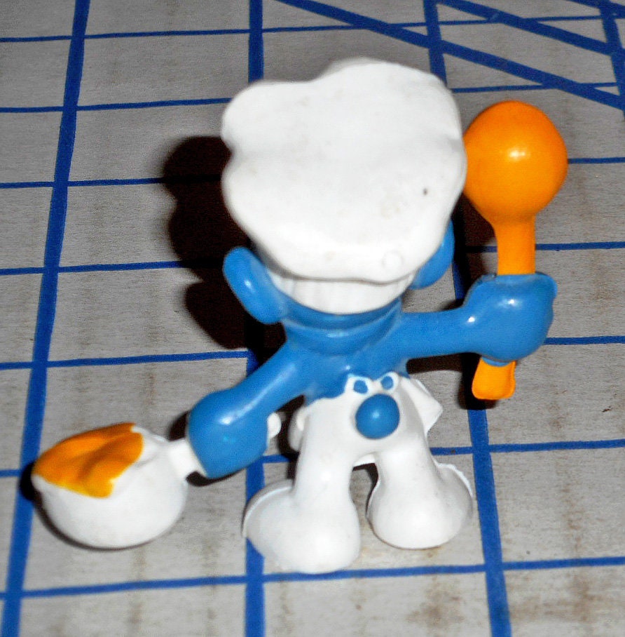 Vintage Bully Chef Smurf Cook With Pan Peyo PVC Figure VG - Etsy