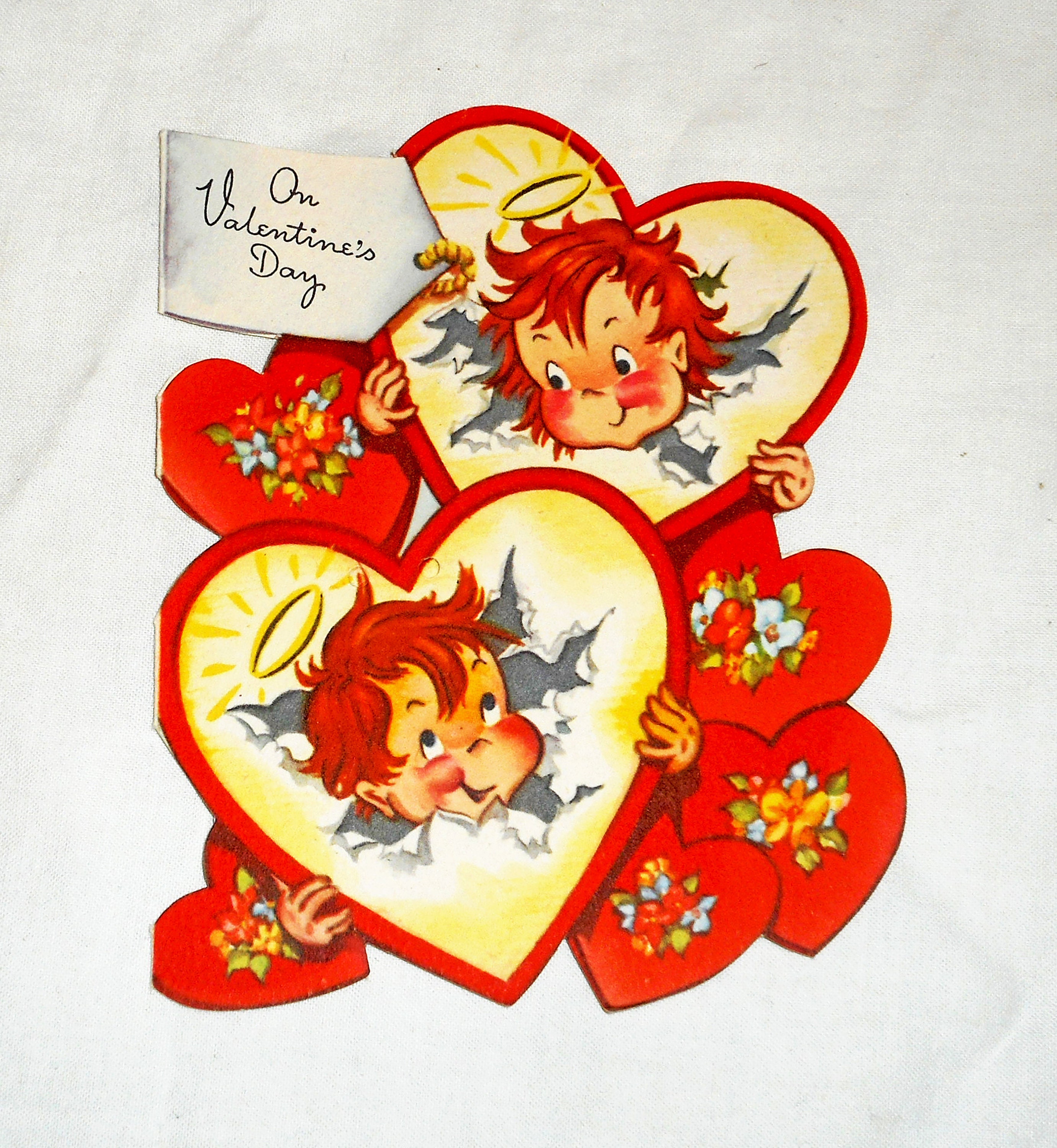 Vintage 1947 Angels Valentines Card on Valentines Day by Charles ...