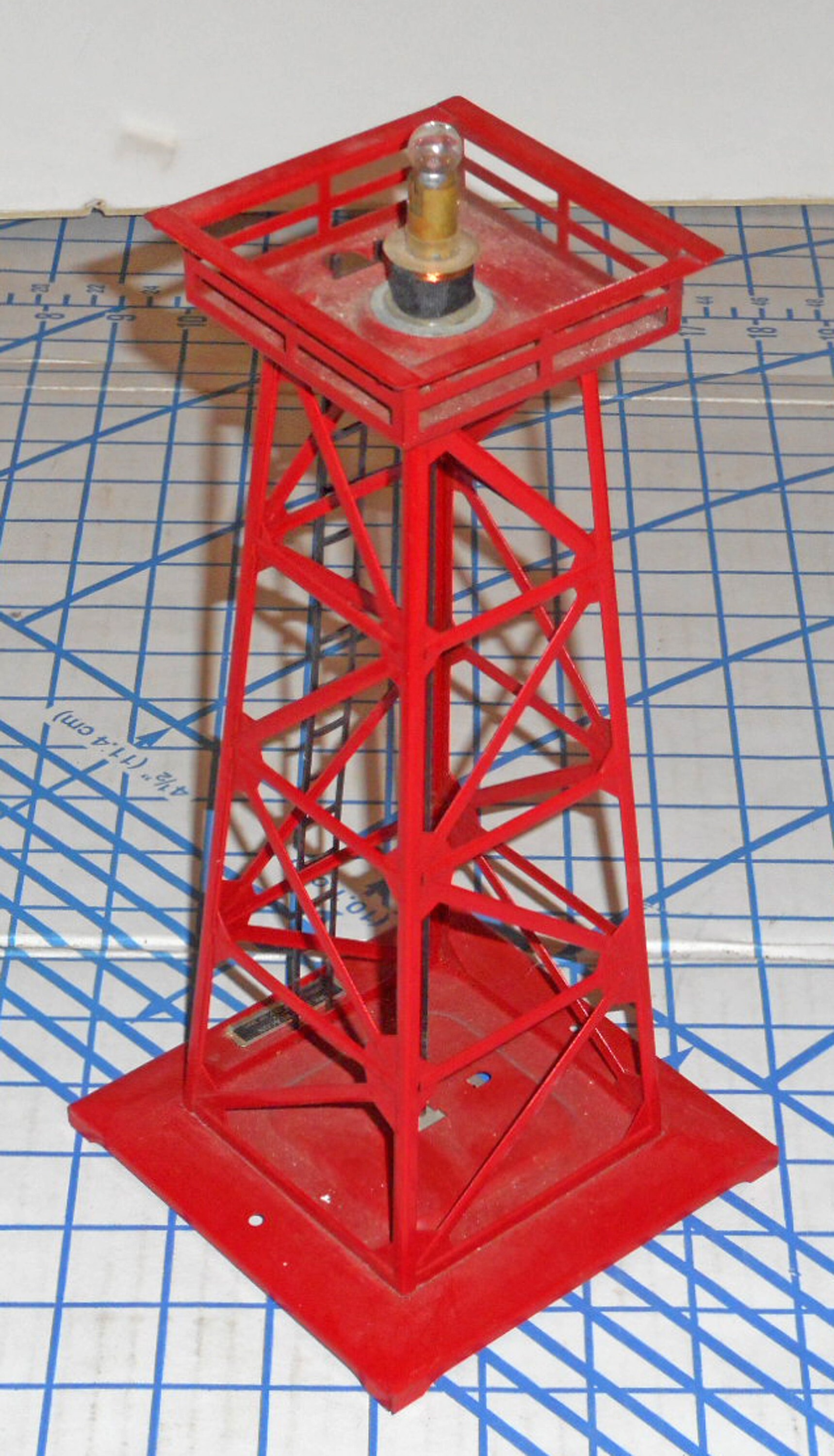 Postwar Lionel No. 394 Red Metal Rotating Beacon Tower O Gauge Missing ...