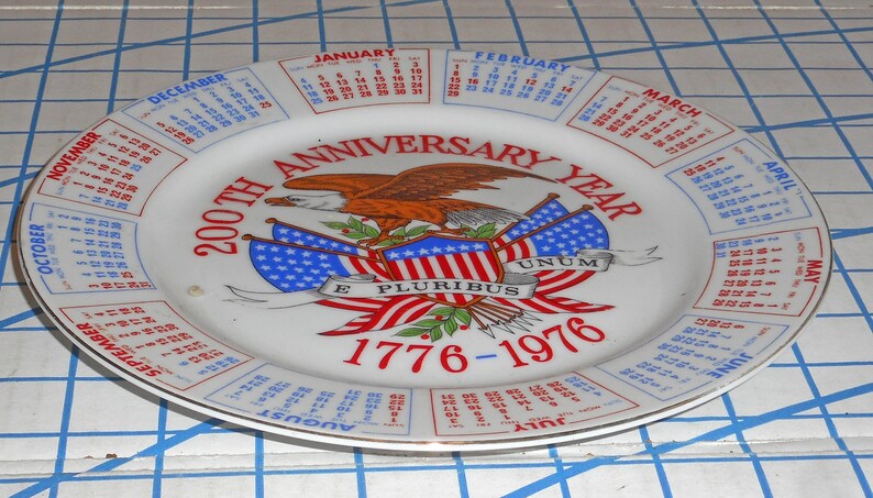 American Bicentennial 9 Inch Calenar Plate Made in Japan - Etsy