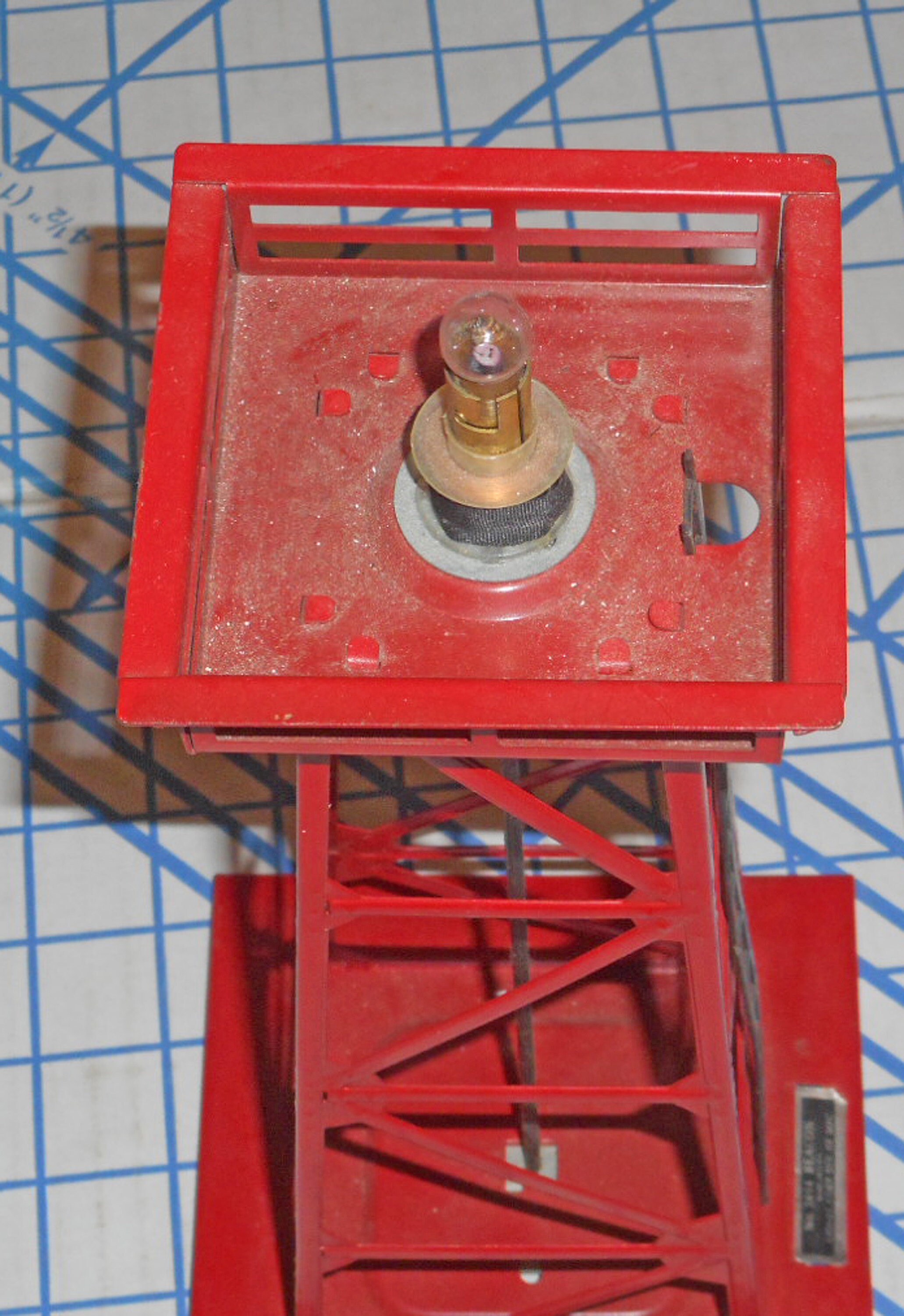 Postwar Lionel No. 394 Red Metal Rotating Beacon Tower O Gauge Missing ...