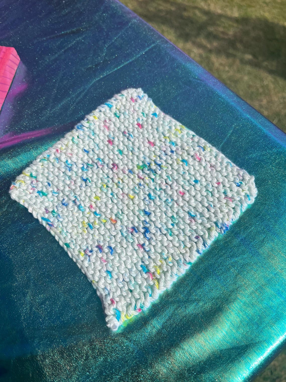 Blue Hand Knit Dishcloth - Etsy